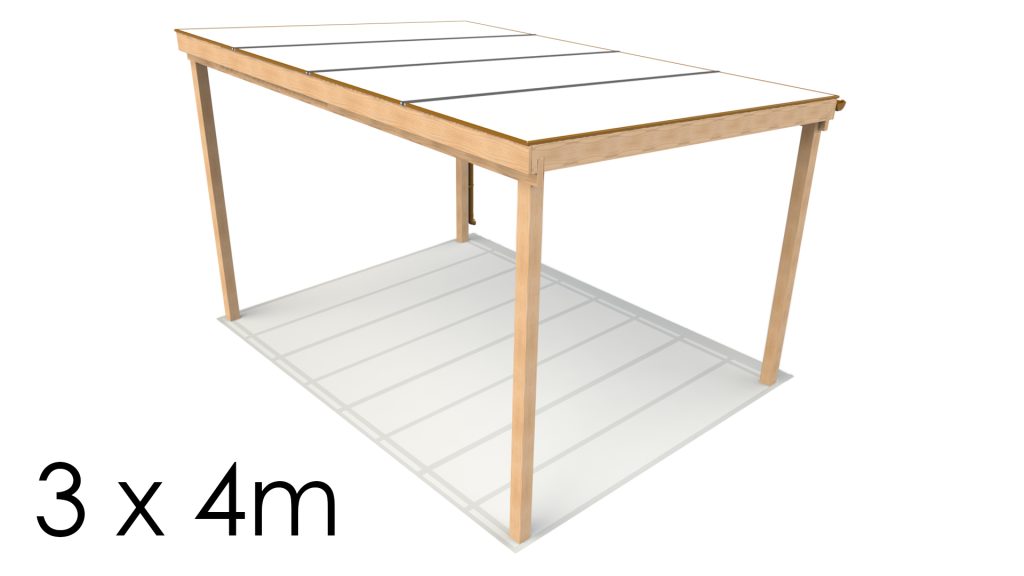 3 x 4m Poly Roof Shelter with seats and infills - IQ Play