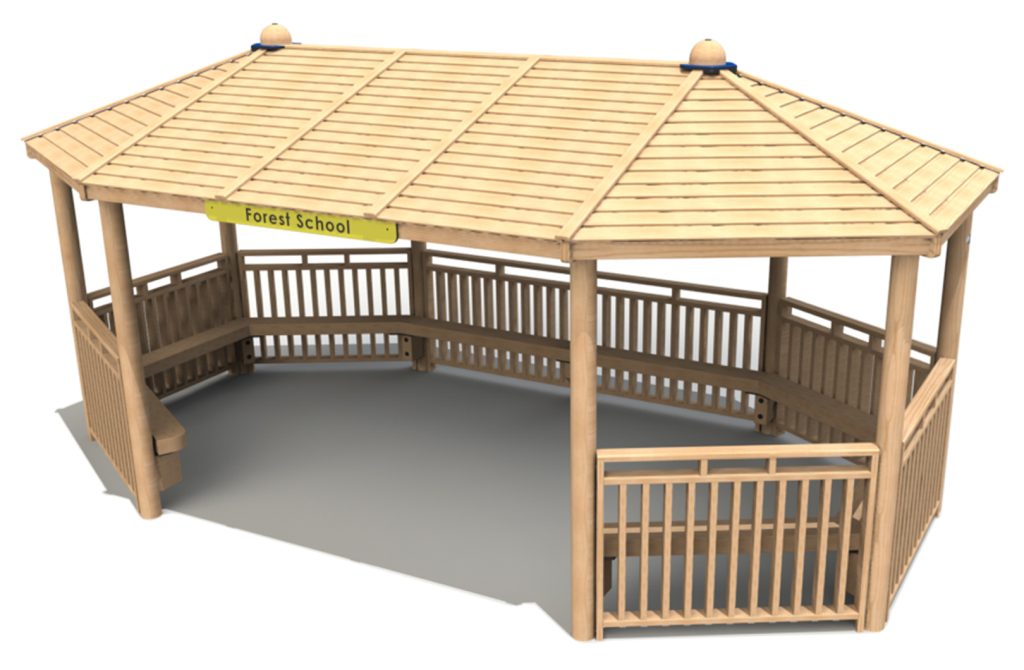 4 x 3m Poly Roof Shelter with infills and seats - IQ Play
